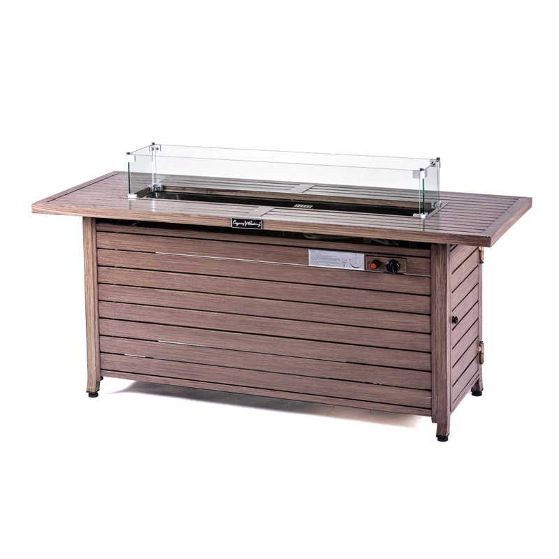 Winston Porter Gulran 24" H Aluminum Propane Outdoor Fire Pit Table ...