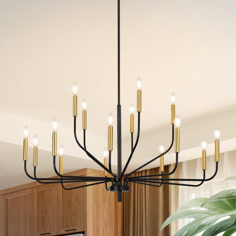 Mercer41 15 - Lights Traditional Chandelier Candle Chandelier Farmhouse ...