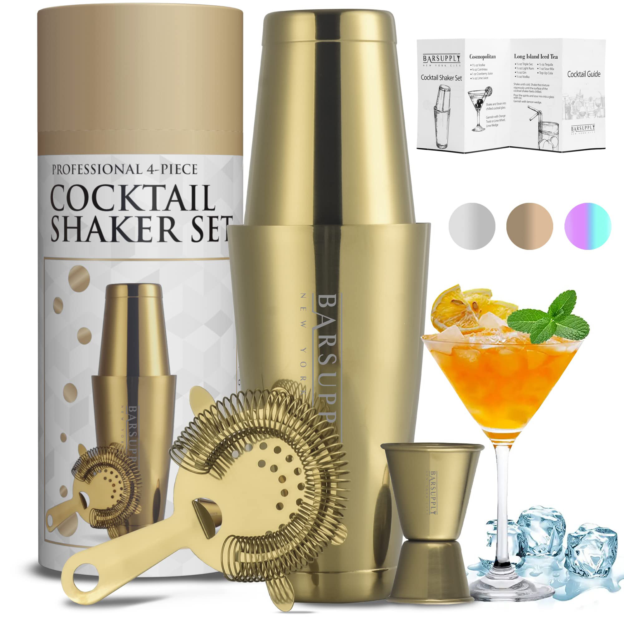 BARSUPPLY 4 Picece Stainless Steel Shaker Set | Wayfair
