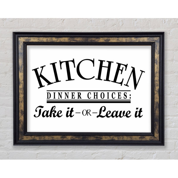 Bright Star Kitchen Quote Dinner Choices - Single Picture Frame Art ...