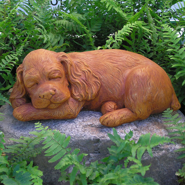Nichols Bros. Stoneworks Sleeping Spaniel Puppy Statue & Reviews | Wayfair