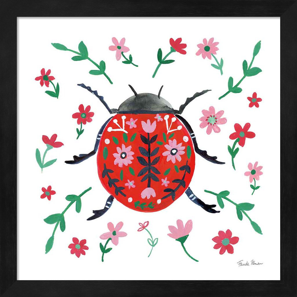 August Grove Folk Beetle I By Farida Zaman, Framed Wall Art - Wayfair ...