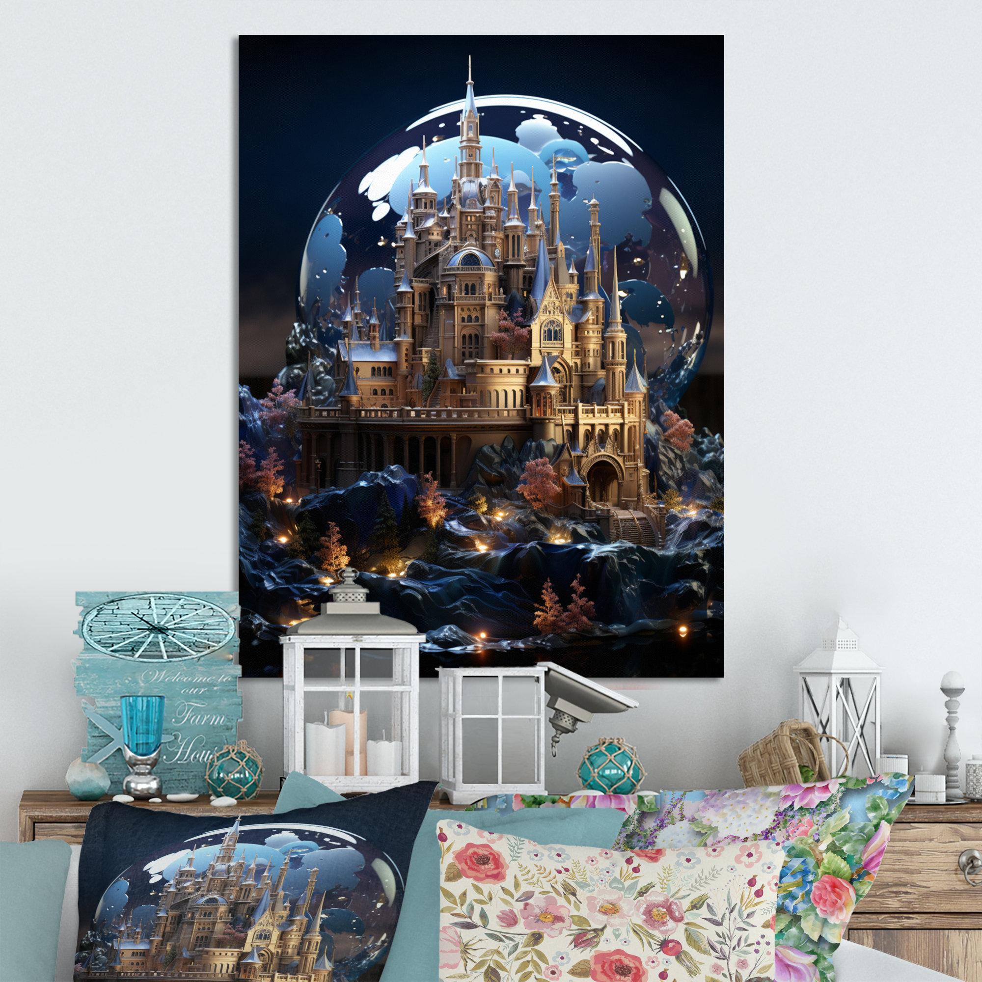 Winston Porter Enchanted Fortress II - Castles Metal Wall Art Prints ...