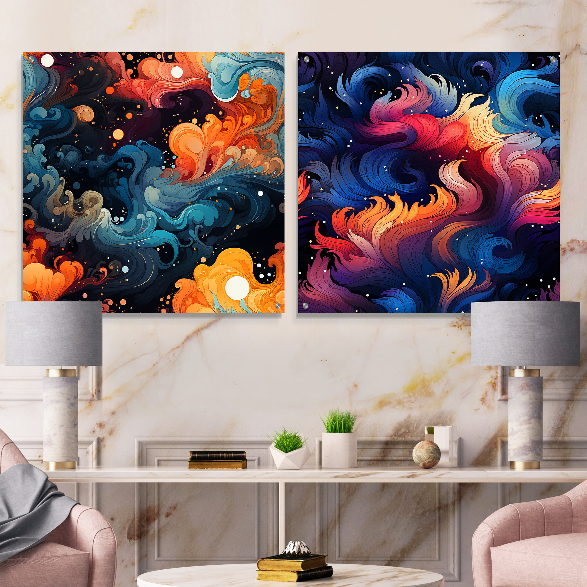 Design Art Celestial Concealment Ripple - Abstract Acrylic Wall Art ...