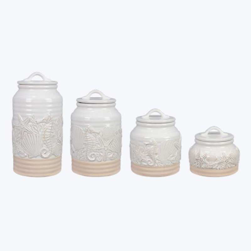 Love Happy Creations LLC Ceramic / Porcelain Canister - Set of 4 | Wayfair