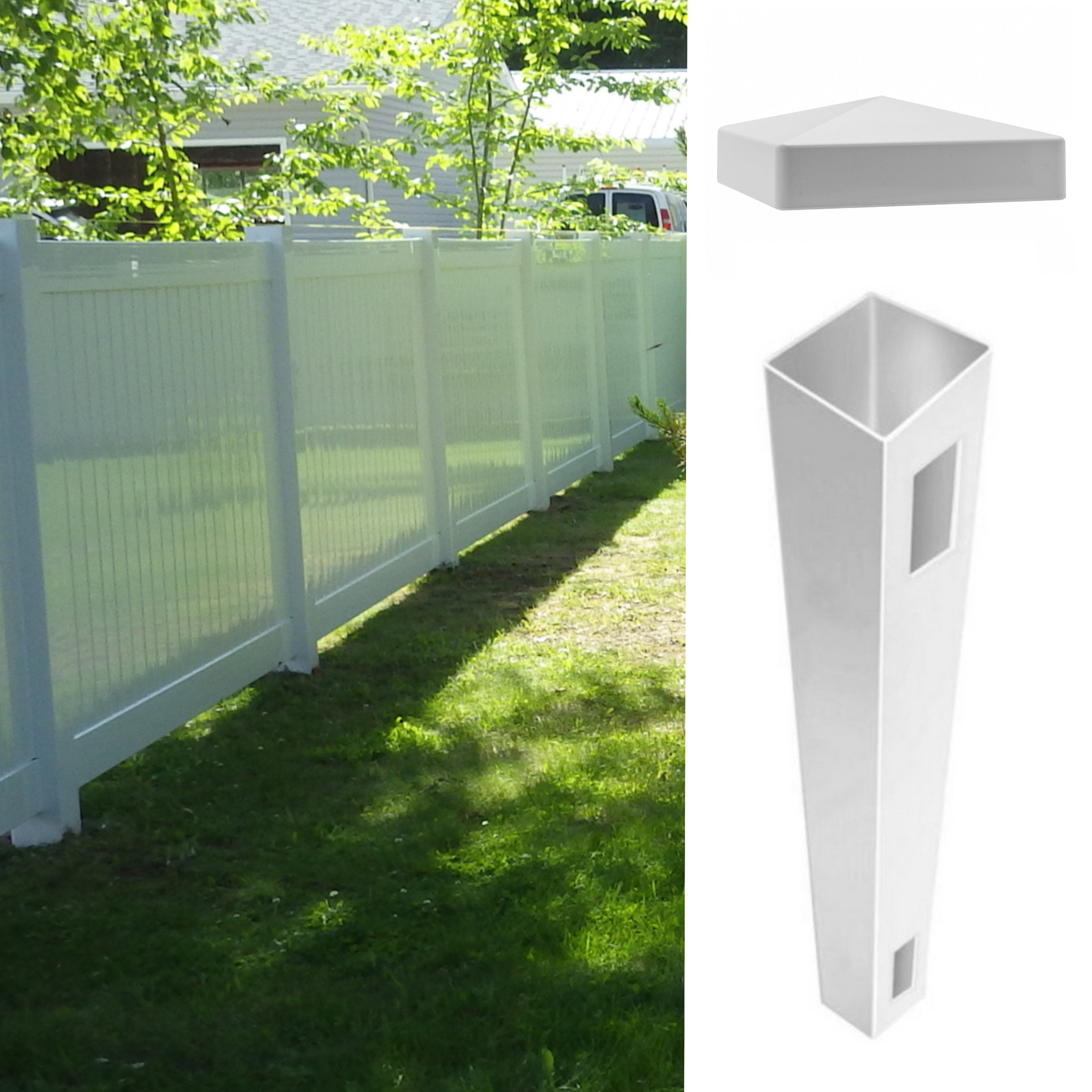VK 5” X 5” X 96” White Vinyl End Post & Cap - Wayfair Canada