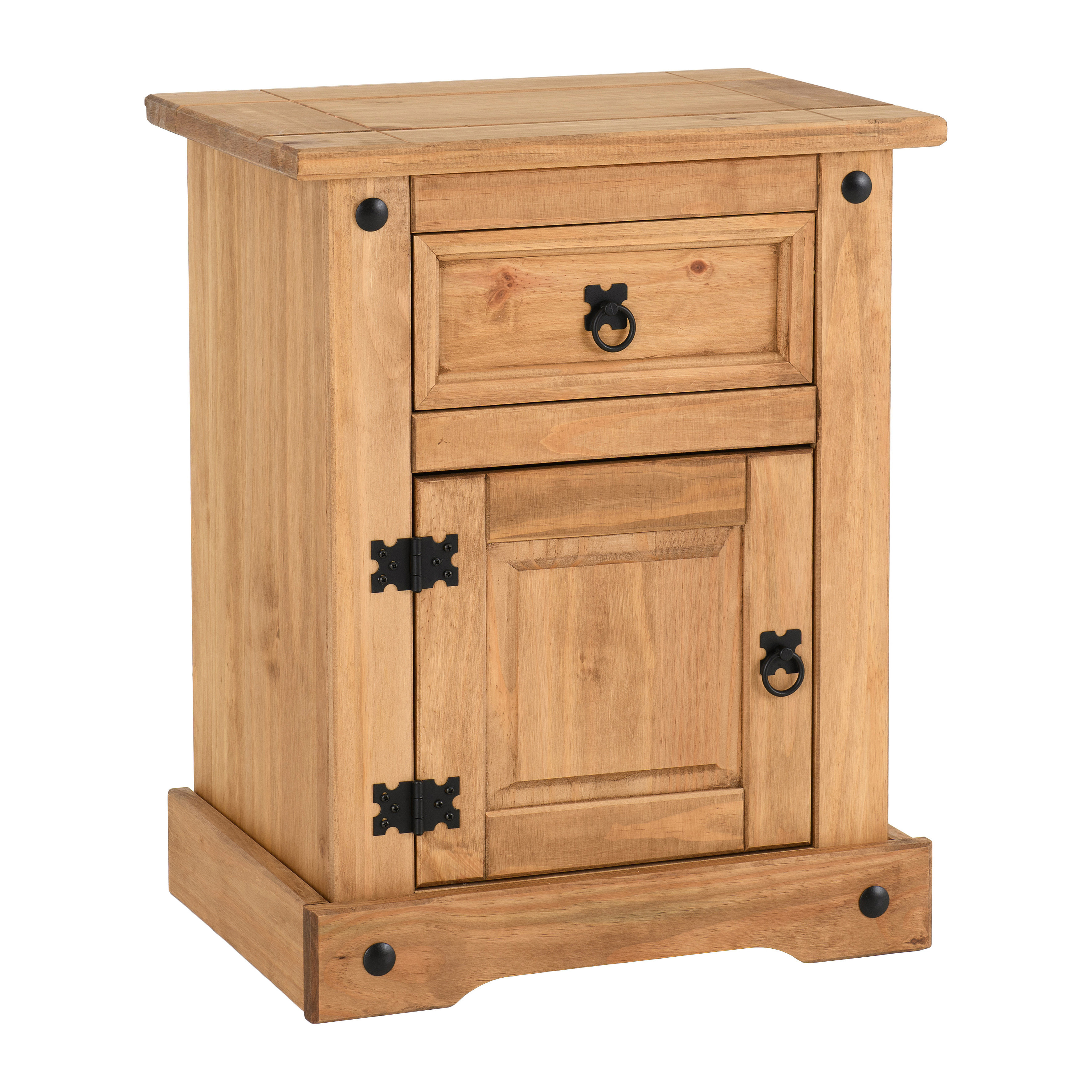 Millwood Pines Lindall Solid Wood Farmhouse bedside 1 drawer 1 door ...