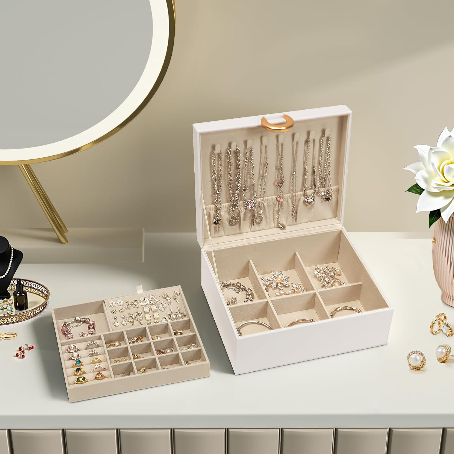 Mercer41 2-Layer Jewellery Organizer,Jewellery Box With Removable Tray ...