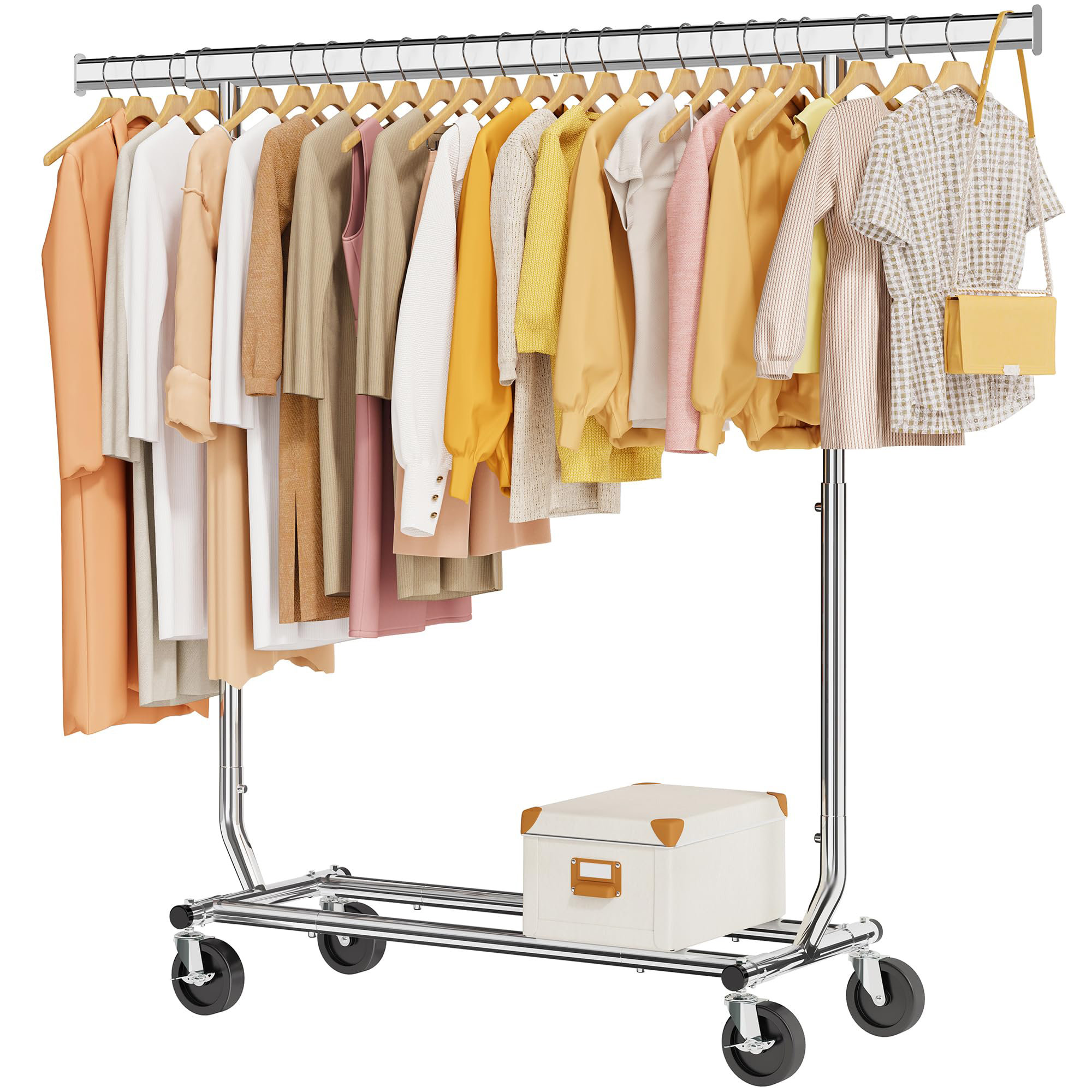 MAZITOL Metal clothing racks with wheels and retractable rods | Wayfair