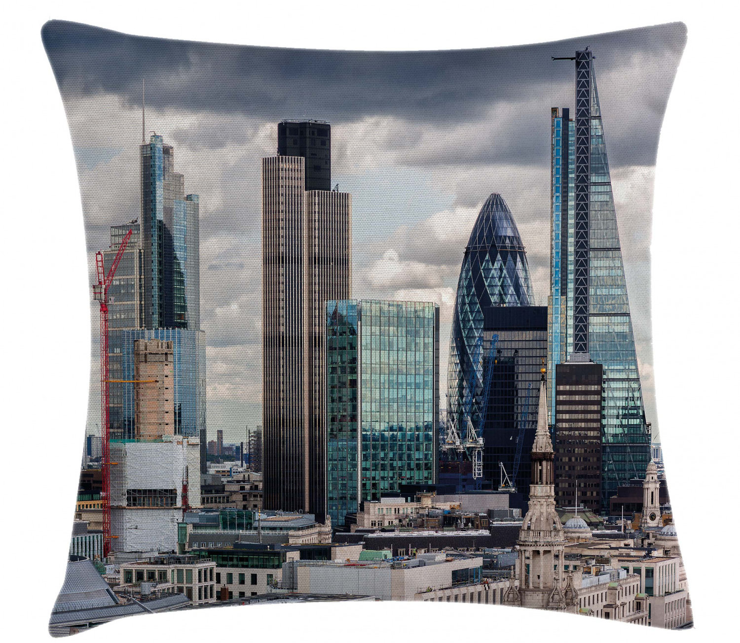 Ambesonne London England Skyline Buildings and Skyscrapers Indoor ...