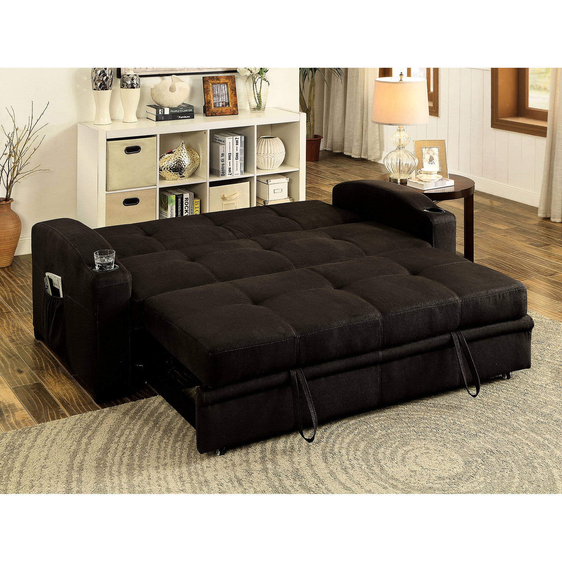 Latitude Run® Transitional 2 - Seat Futon With Dark Brown Button And ...