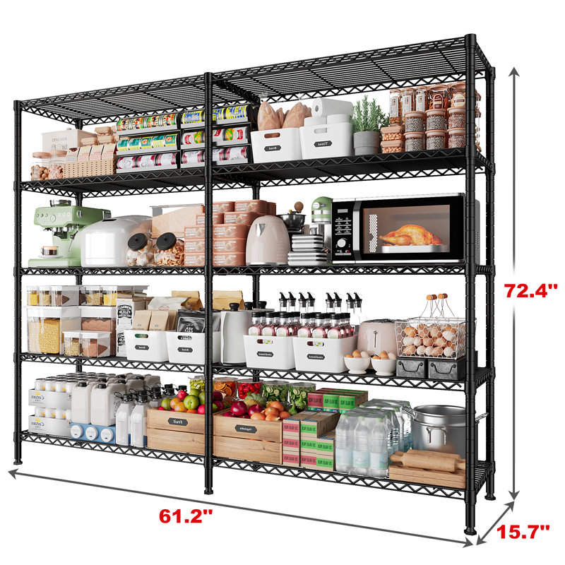 Rebrilliant Marlia Steel Height -Adjustable Storage Rack Heavy Duty ...