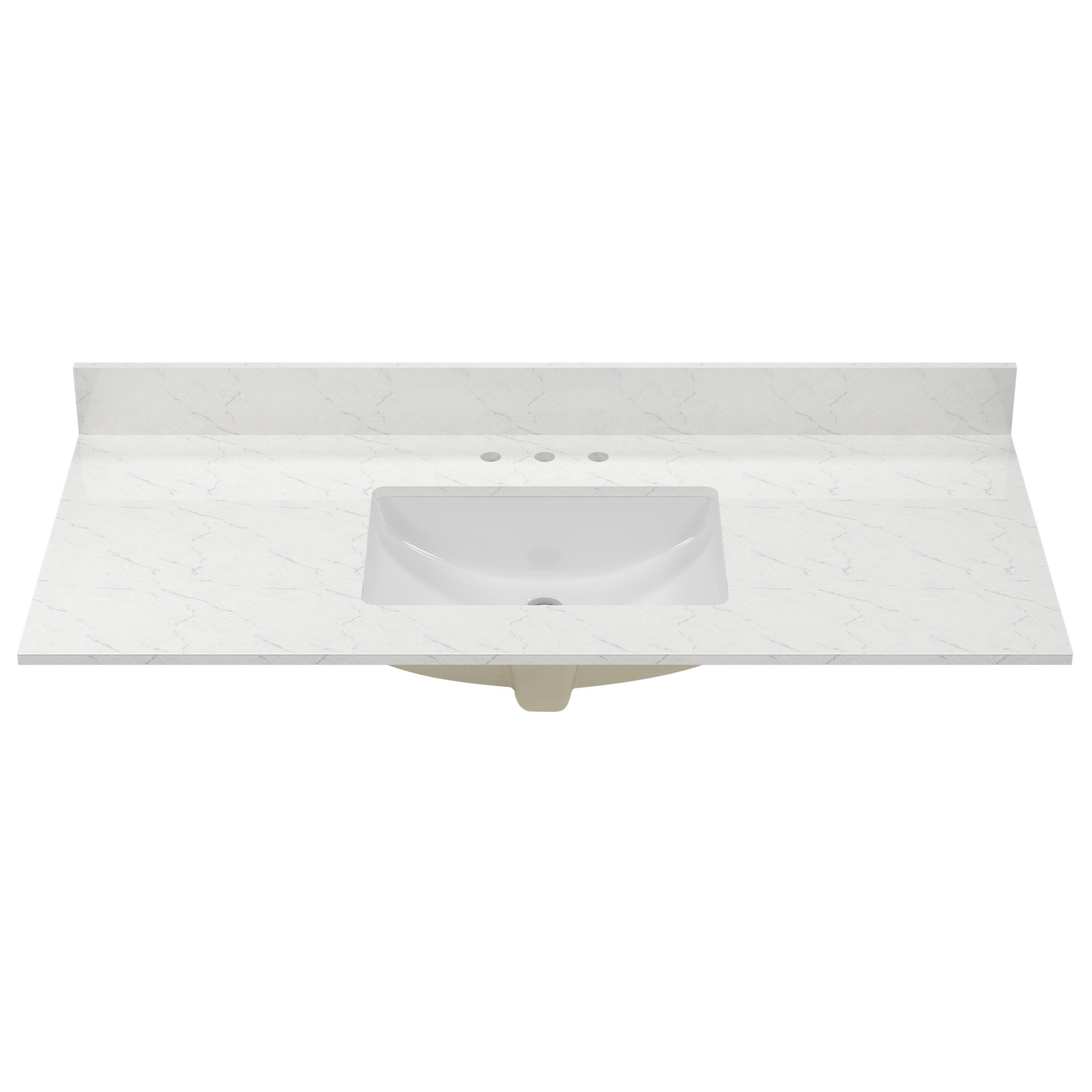 DeerValley 48.8" X 22" Engineered Stone Single Bathroom Vanity Top with ...