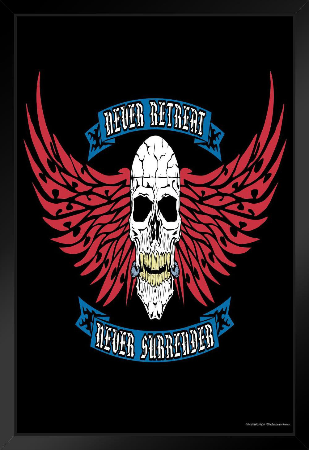 Trinx Never Retreat Never Surrender Tattoo Style Matted Framed Art Wall ...