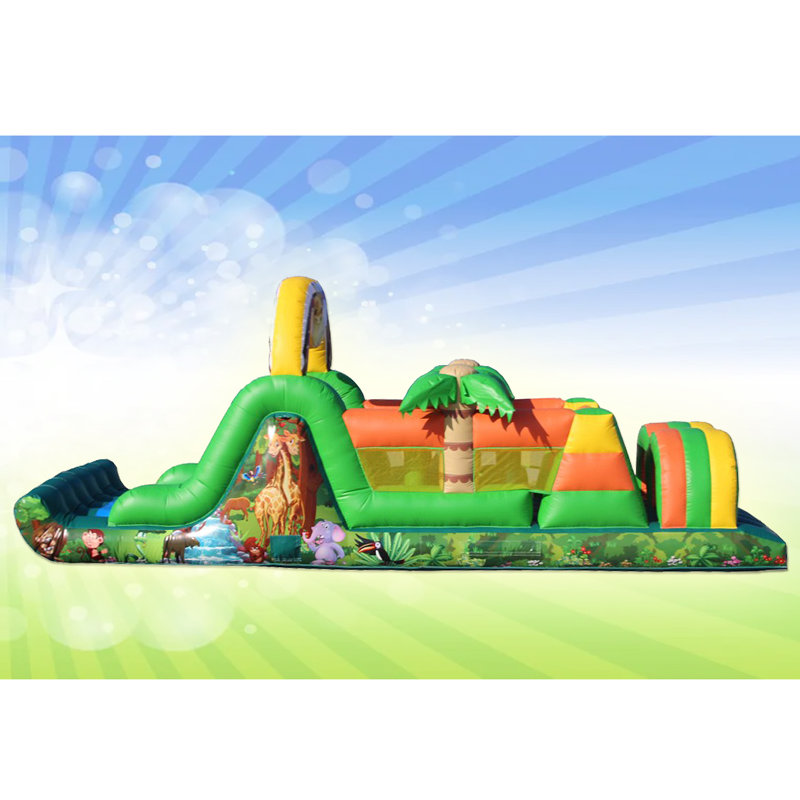 Jingo Jump Jungle Fun Inflatable Obstacle Course with Air Blower | Wayfair