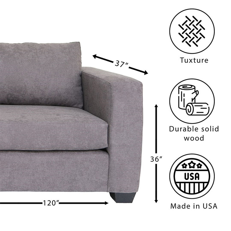 Corrigan Studio® Grey L Shaped Sectional Sofas For Living Room | Wayfair