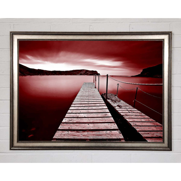 Highland Dunes Red Abstract Pier - Single Picture Frame Art Prints ...
