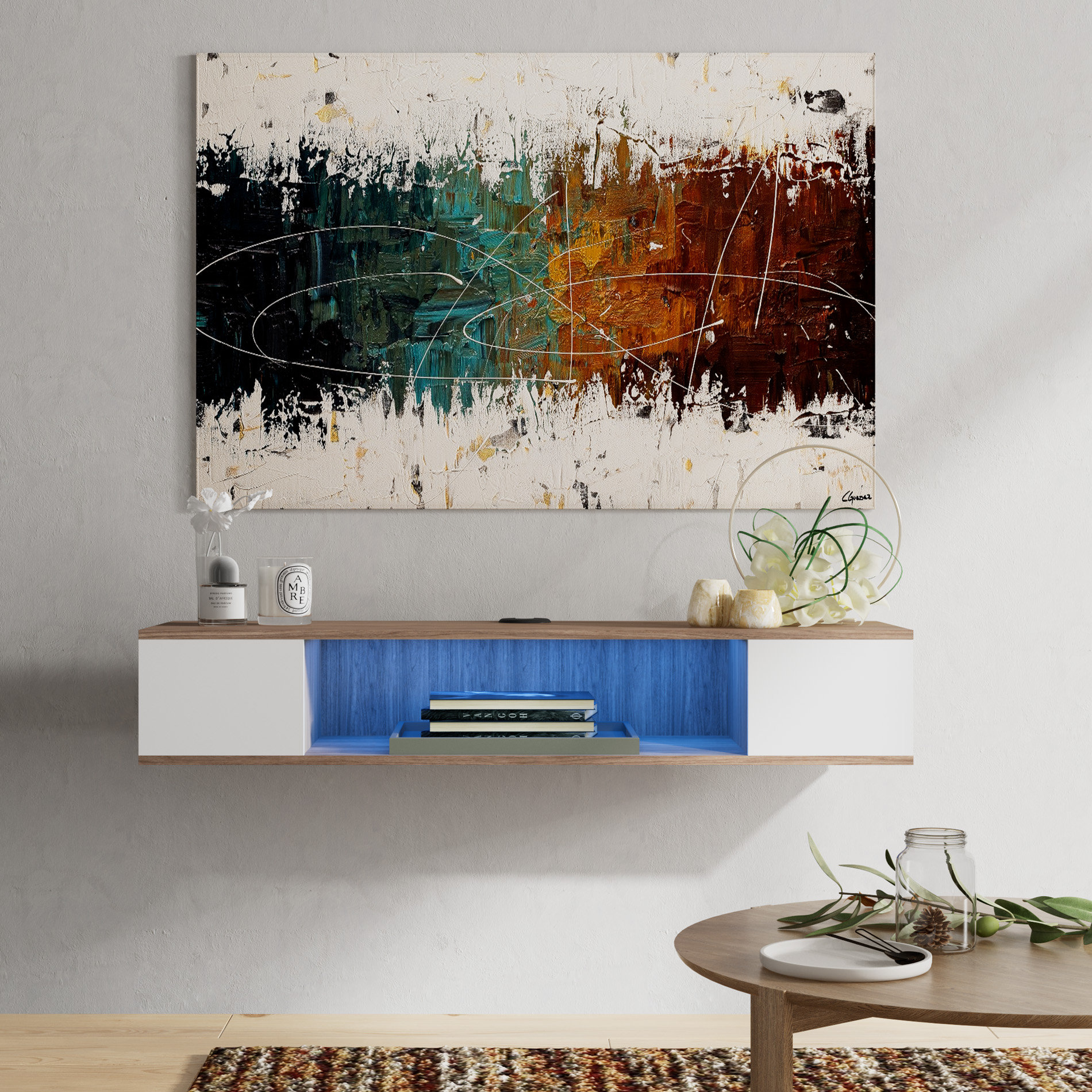 Wrought Studio™ Chandru Floating Entertainment Center for TVs up to 55 ...