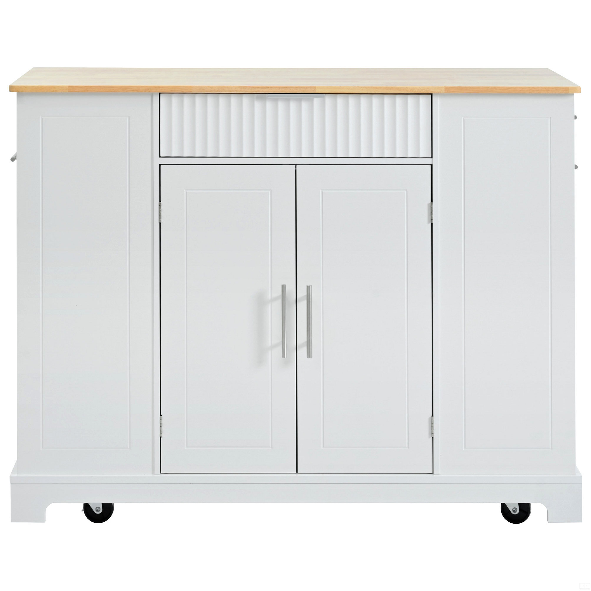 Lark Manor™ K&K Fluted Kitchen Island With Trash Can Storage Cabinet ...