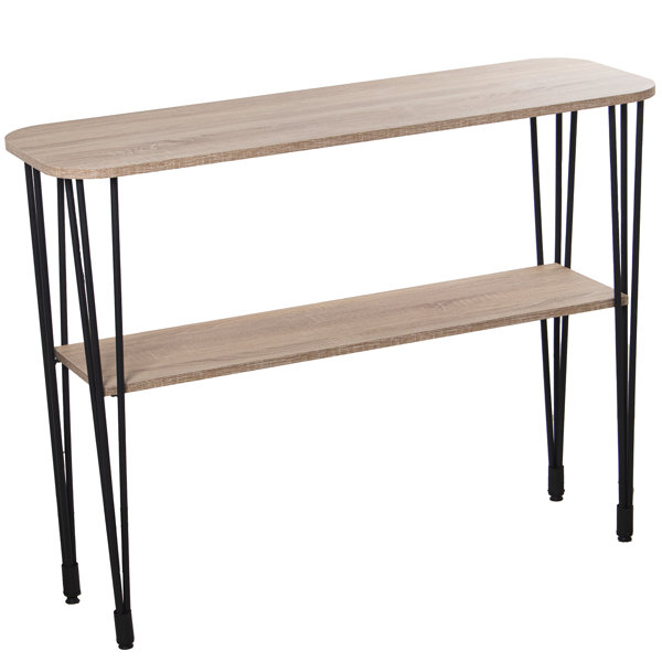 AlexandraHouse ROBLE WOOD ENTRY TABLE + 72288 BLACK METAL LEGS ...