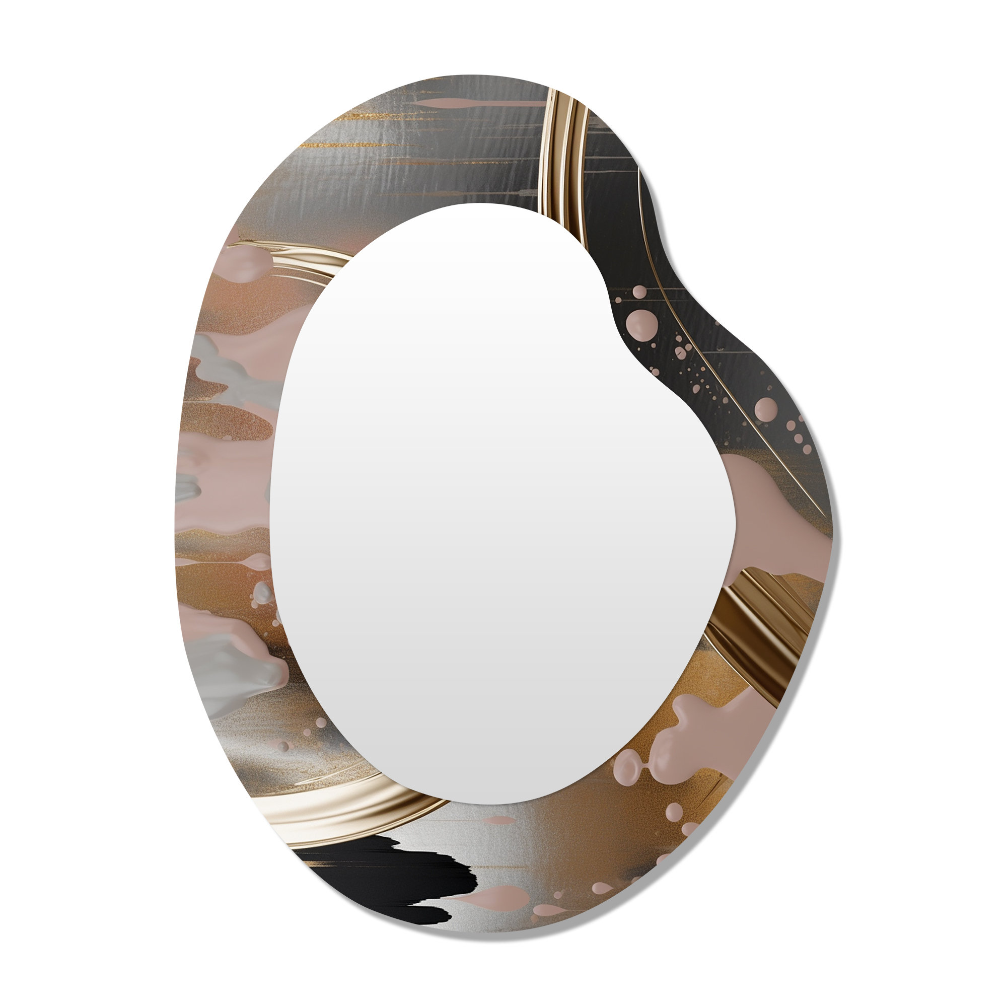 Ivy Bronx Geniah - Abstract Asymmetrical Modern Large Wall Mirror | Wayfair