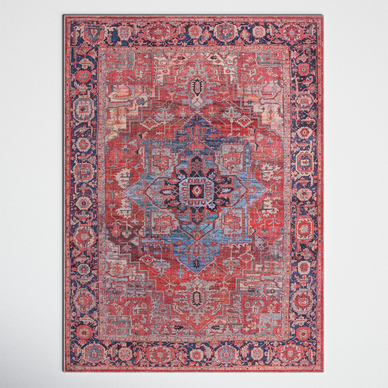 Langley Street® Haigh Oriental Rust Red/Blue Area Rug & Reviews ...