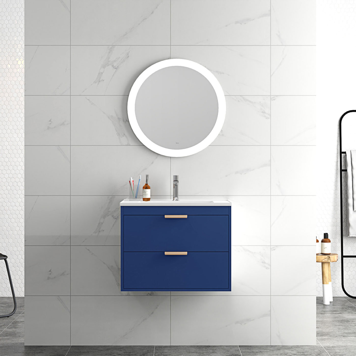 Everly Quinn Floating Wall Mounted Bathroom Vanity With Ceramic Sink ...