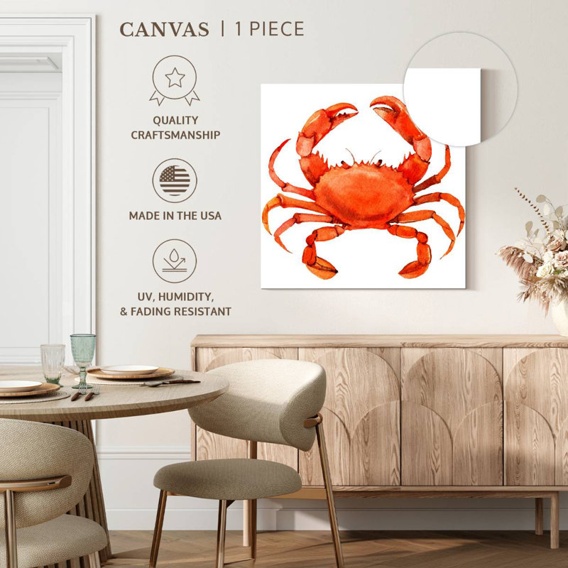 Ebern Designs Brampt Pretty Red Crab | Wayfair
