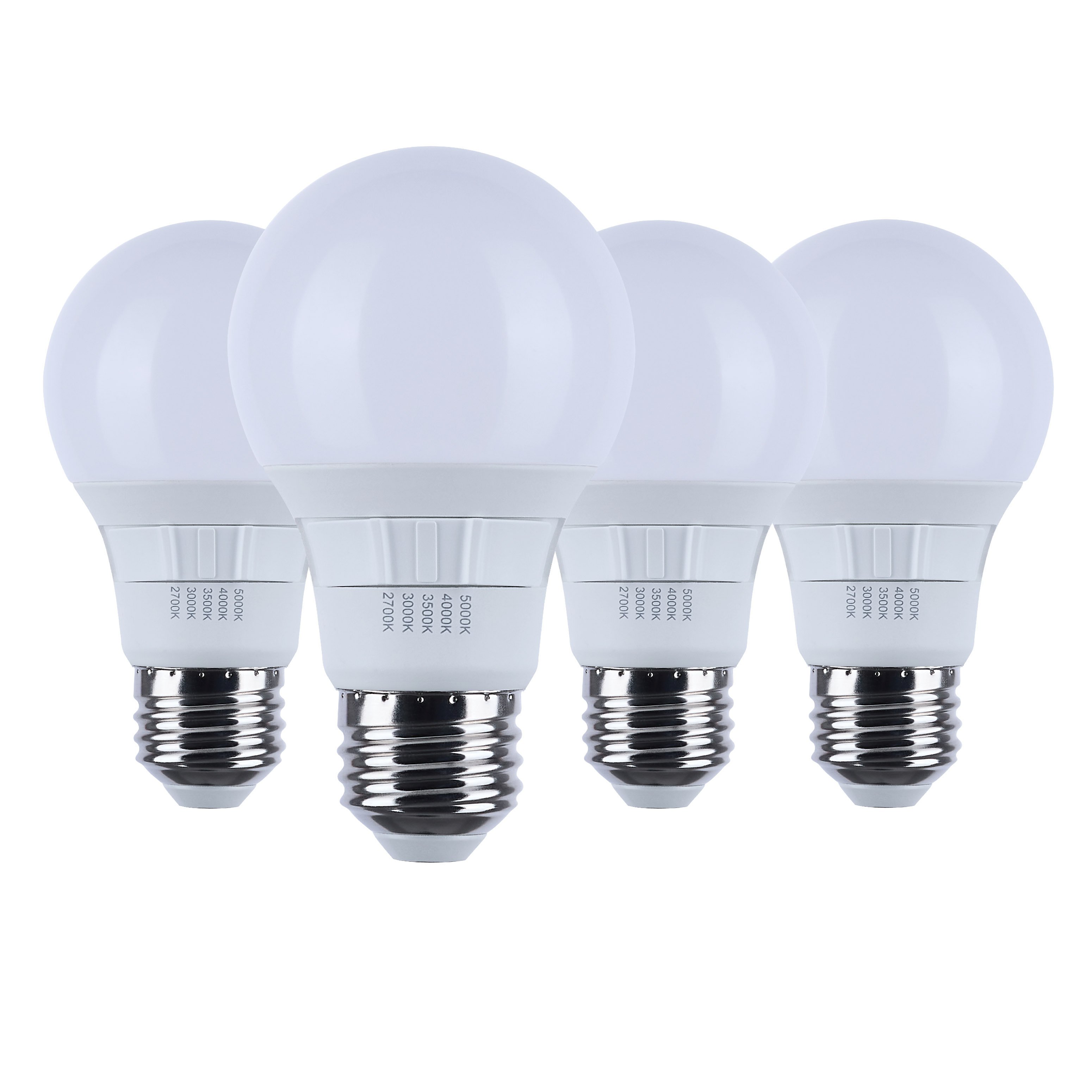 Satco A19 LED 27K/3K/35K/4K/5K CCT Selectable Medium Base White Finish ...