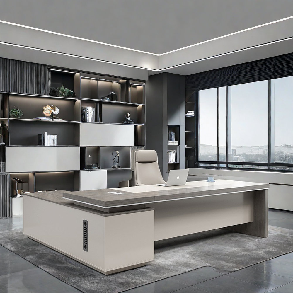 Latitude Run® Busselton L-Shaped Executive Desk Office Set with Chair ...