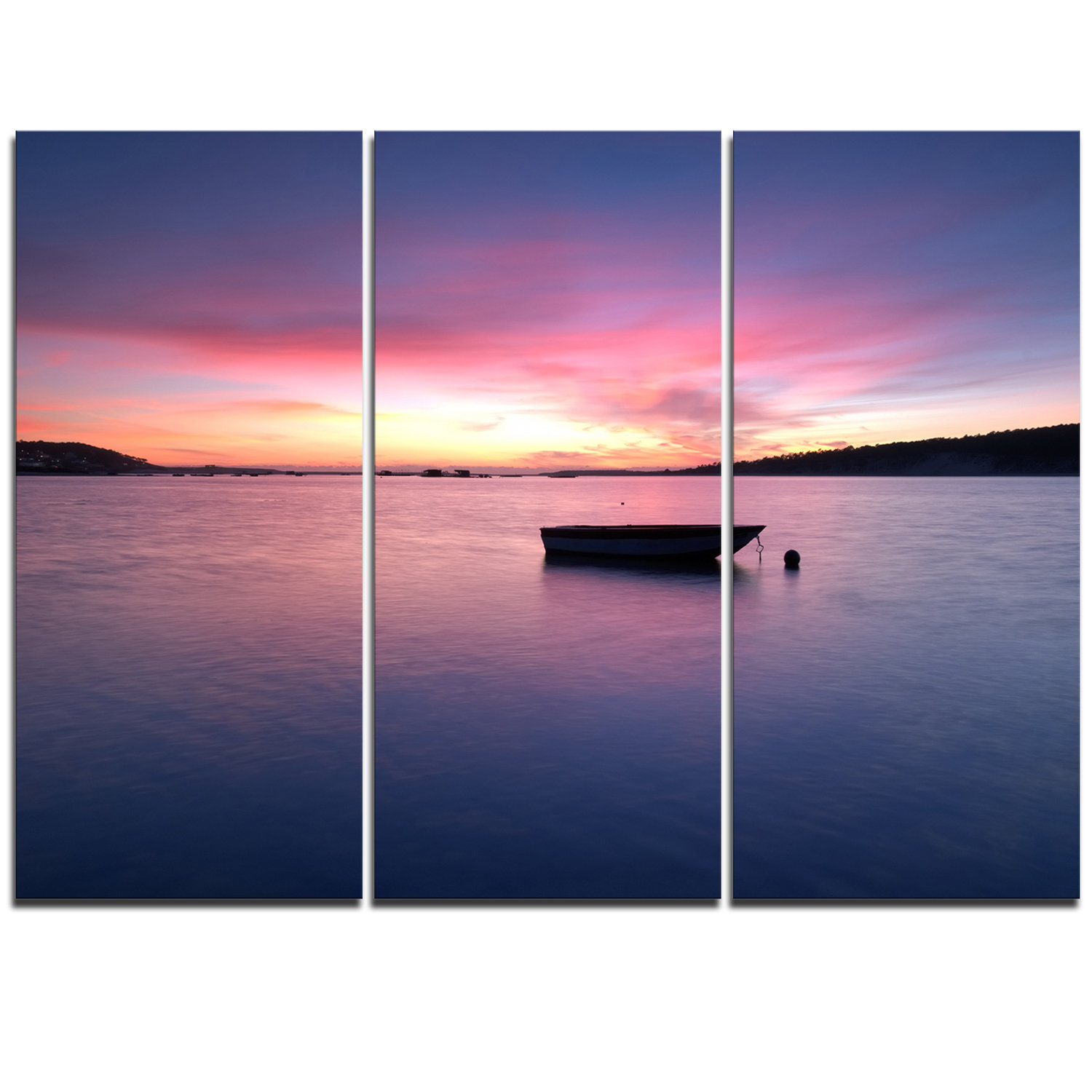 Design Art Lagoa de Albufeira Seascape Portugal - 3 Piece Graphic Art ...