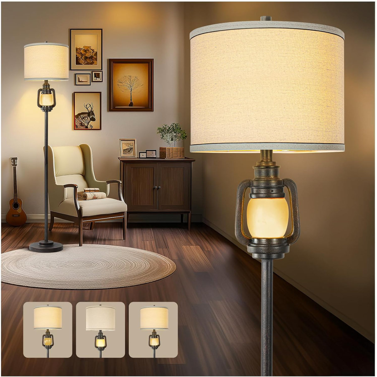 Breakwater Bay Floor Lamp For Living Room Vintage Standing Lamp With ...