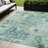 HomeRoots 5' X 8' Teal Blue Green And Ivory Abstract Washable Indoor ...