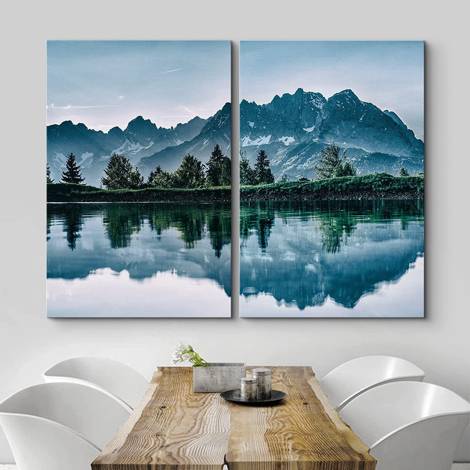 IDEA4WALL Nature Landscape Canvas Print Wall Art Set Scenic Mountain ...