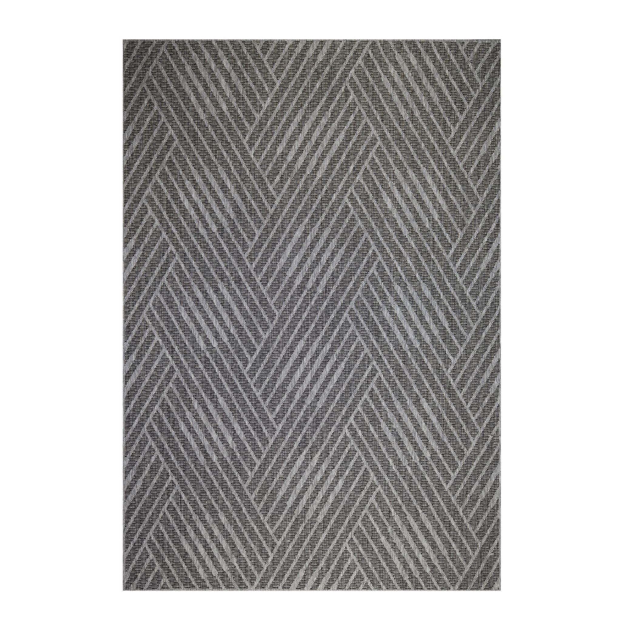 HomeRoots 8' Runner Gray and Blue Geometric Stain Resistant Indoor ...