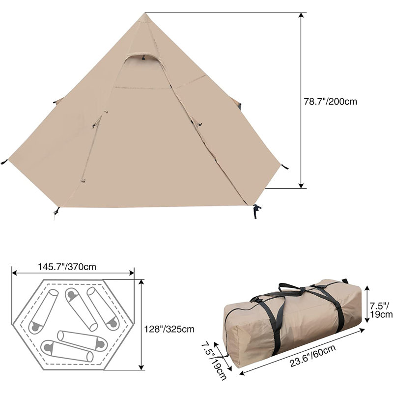 REDCAMP 4 person Canvas Camping Tent with Carrying Bag | Wayfair