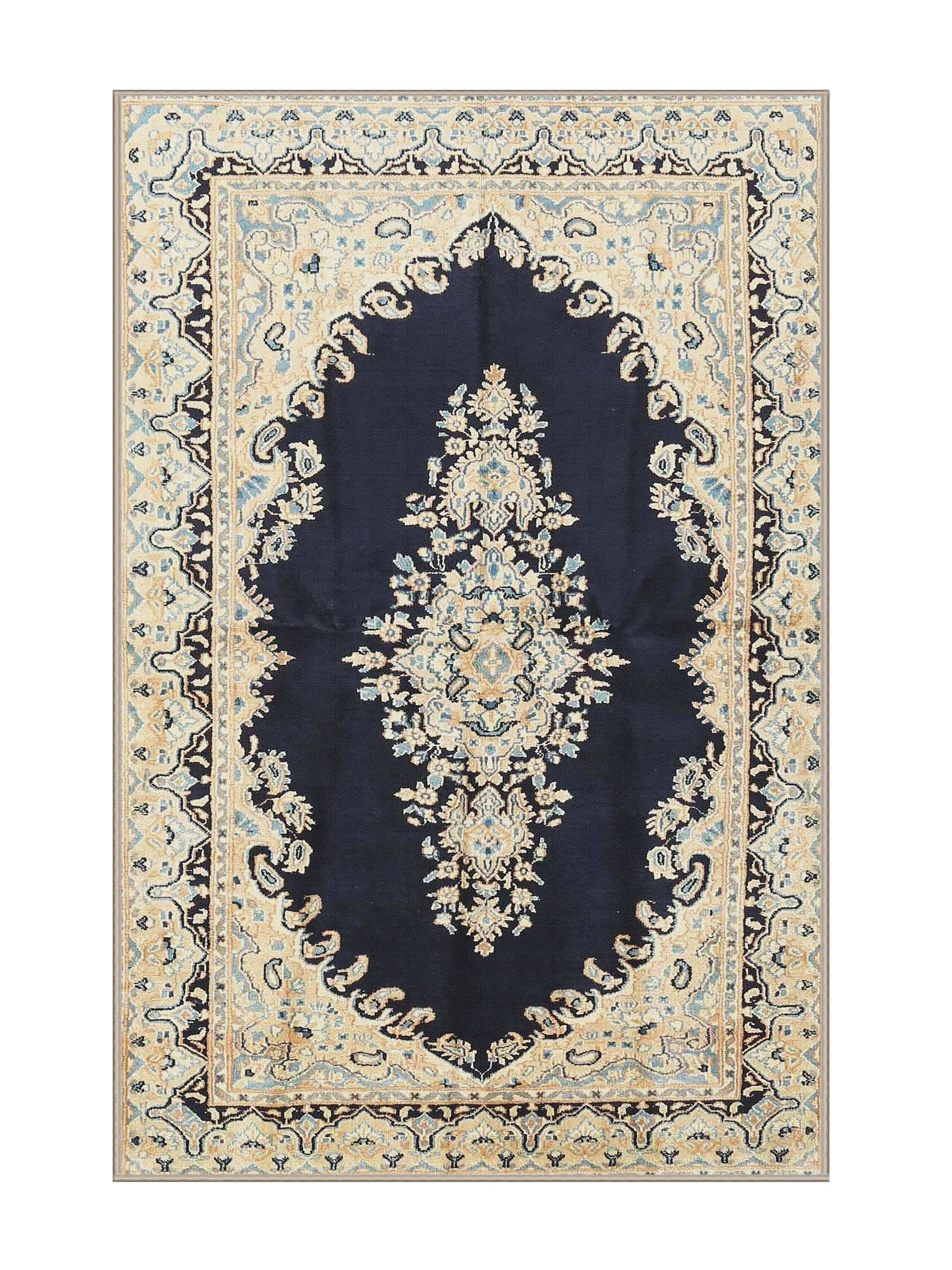 Alcott Hill® Gildford Traditional Beige/Black Area Rug | Wayfair