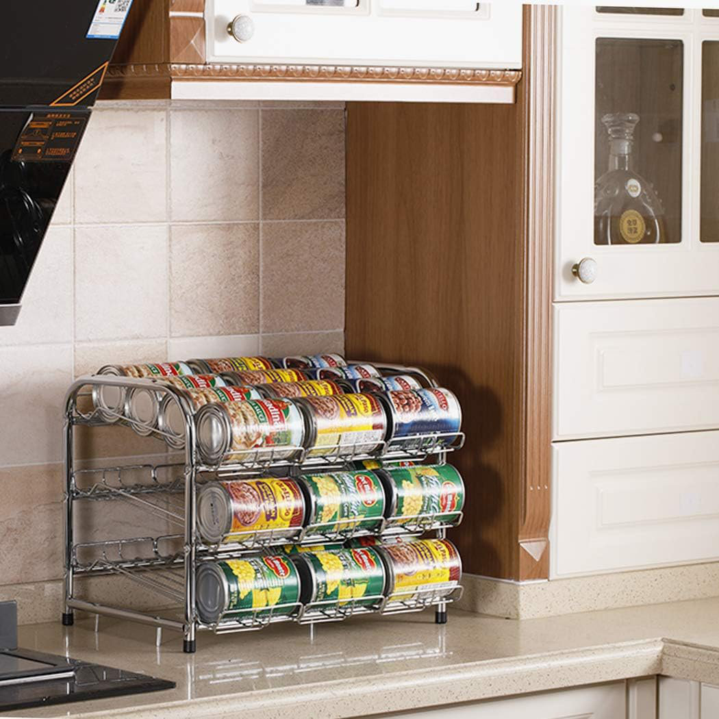 Mint Pantry® Pantry Food Can Rack Organizer, 3-Tier Stackable Soup ...