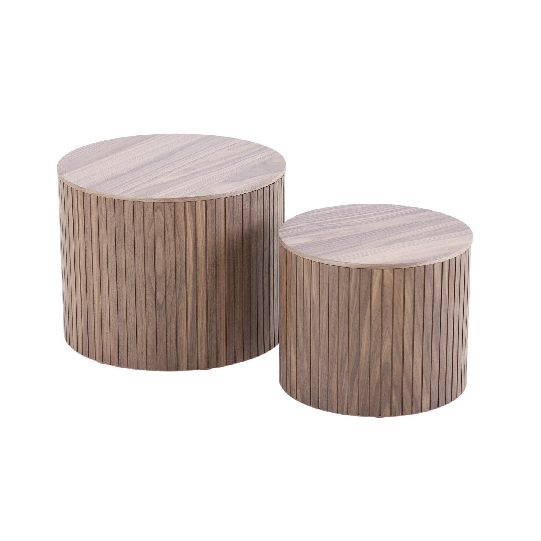 George Oliver Nested Table 2 , Round Walnut Coffee Table, Stylish ...