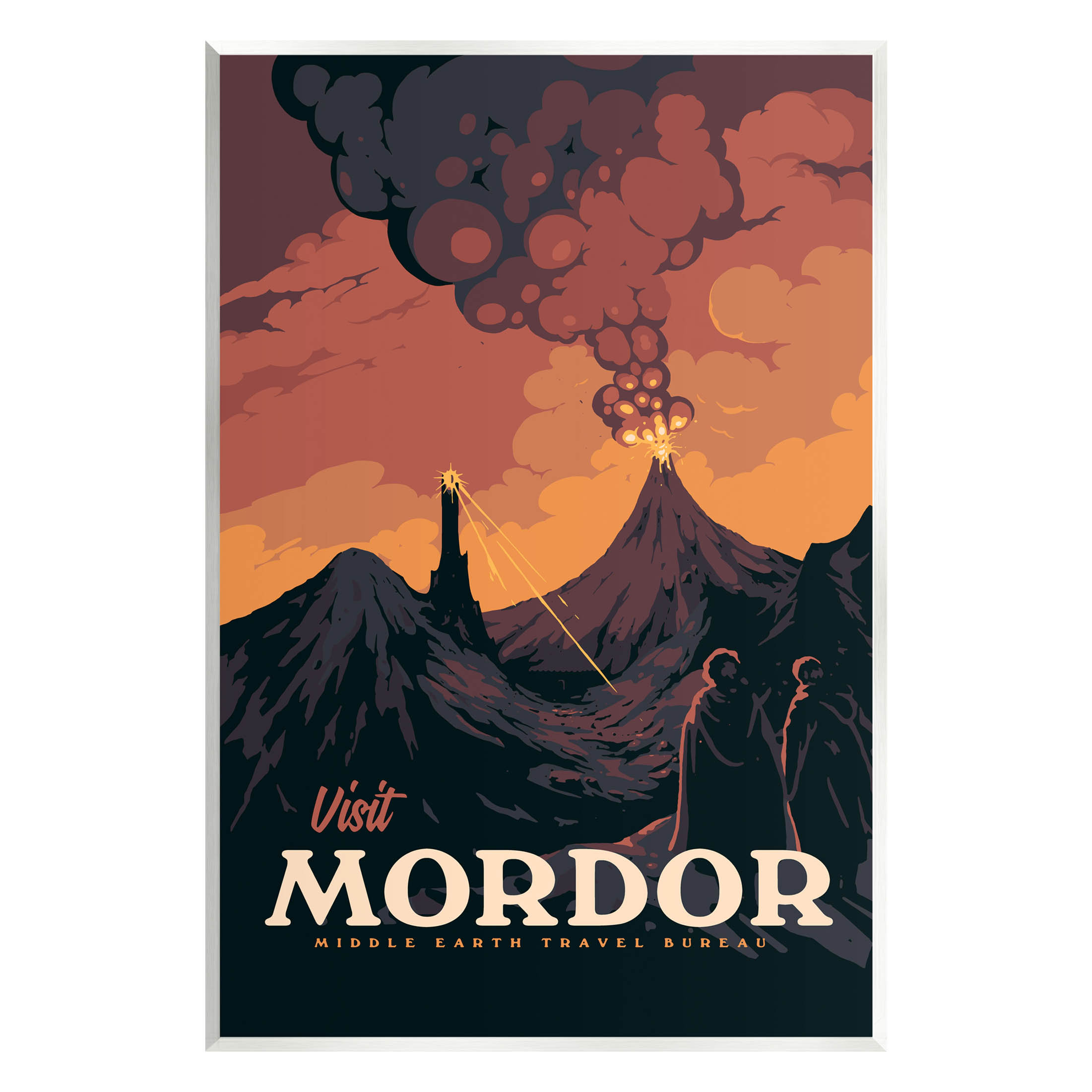 Stupell Industries Visit Mordor Volcano Fantasy Literature Wall Plaque ...
