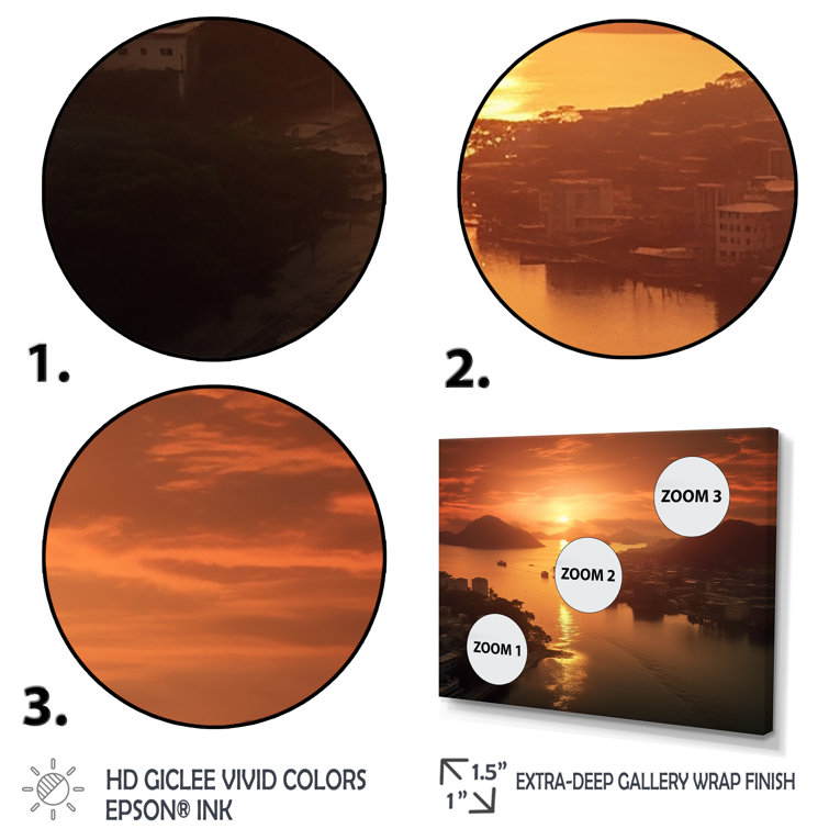 Millwood Pines Glorious Brazilian Sunset Over Majestic River On Canvas ...