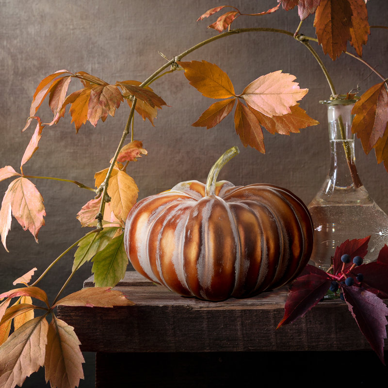 The Holiday Aisle® 12" Metalic Autumn Latex Pumpkin | Wayfair