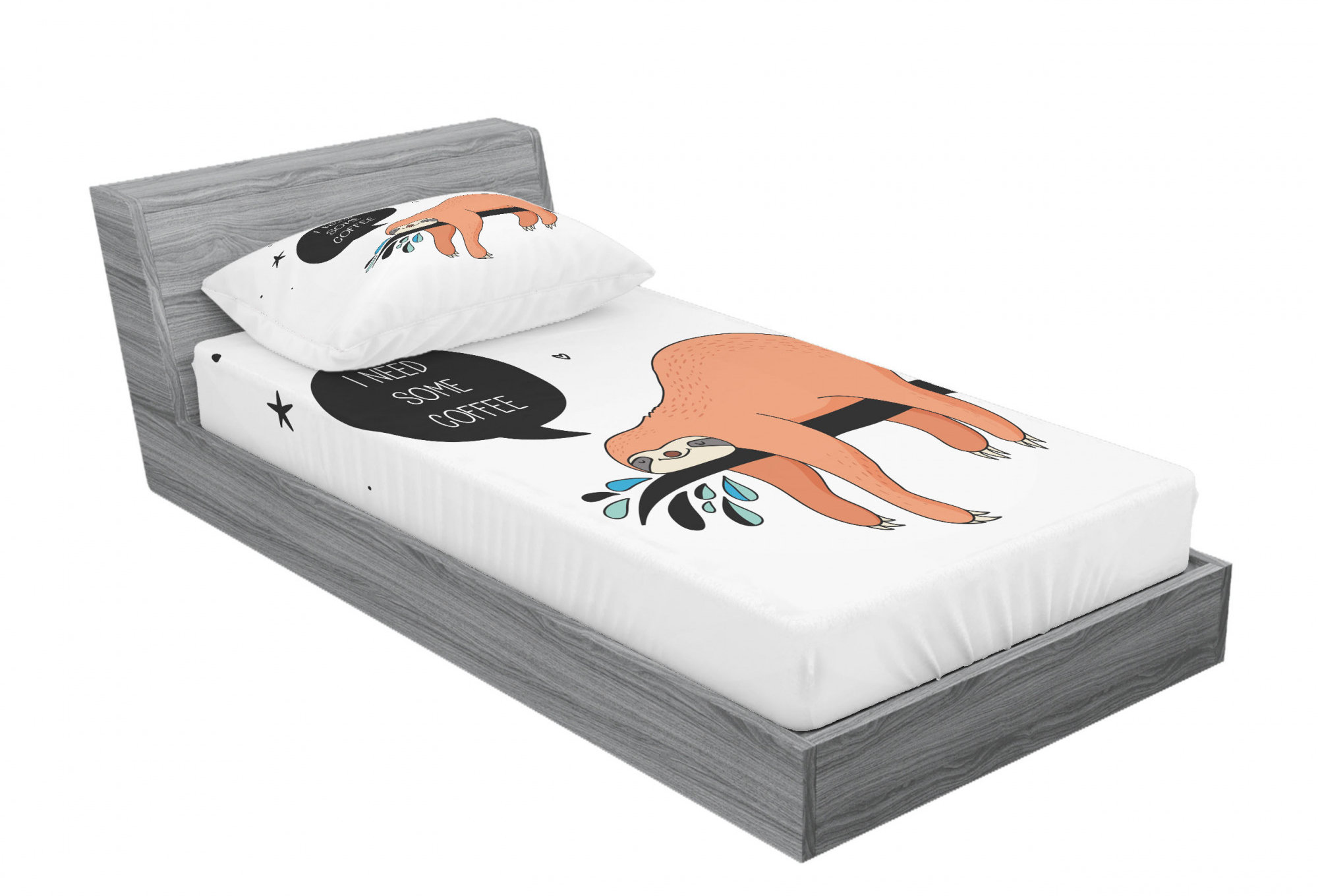 Ambesonne Australian Bear Type Lazy Shy Smiling Spirit Animal Sloth ...