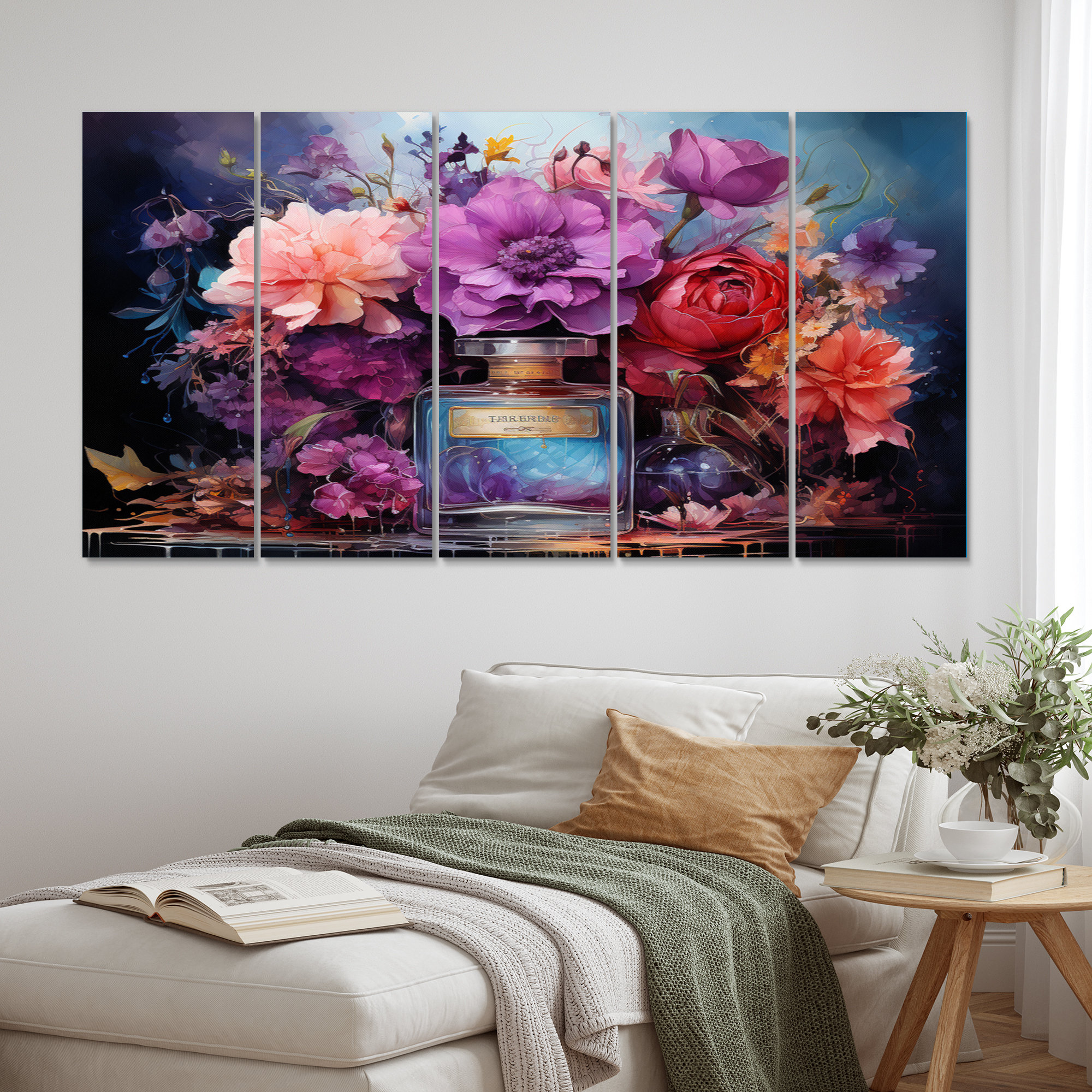 Design Art Floral Perfume Vibrant Elegance IV - Fashion Metal Wall Art Living Room Set - Wayfair ...