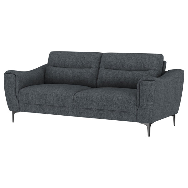 Wrought Studio Okeshi Upholstered Sloped Track Arm Sofa Charcoal ...