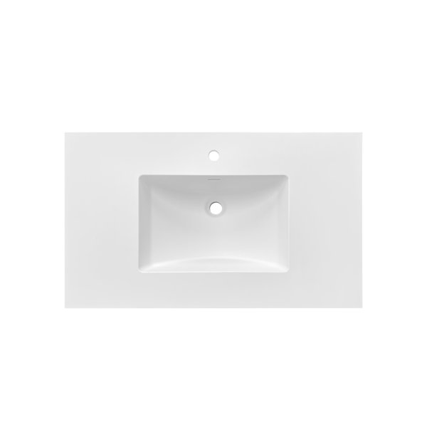 Vanity Atelier 37"Wx22"D Solid Surface Resin Vanity Top with Sink ...