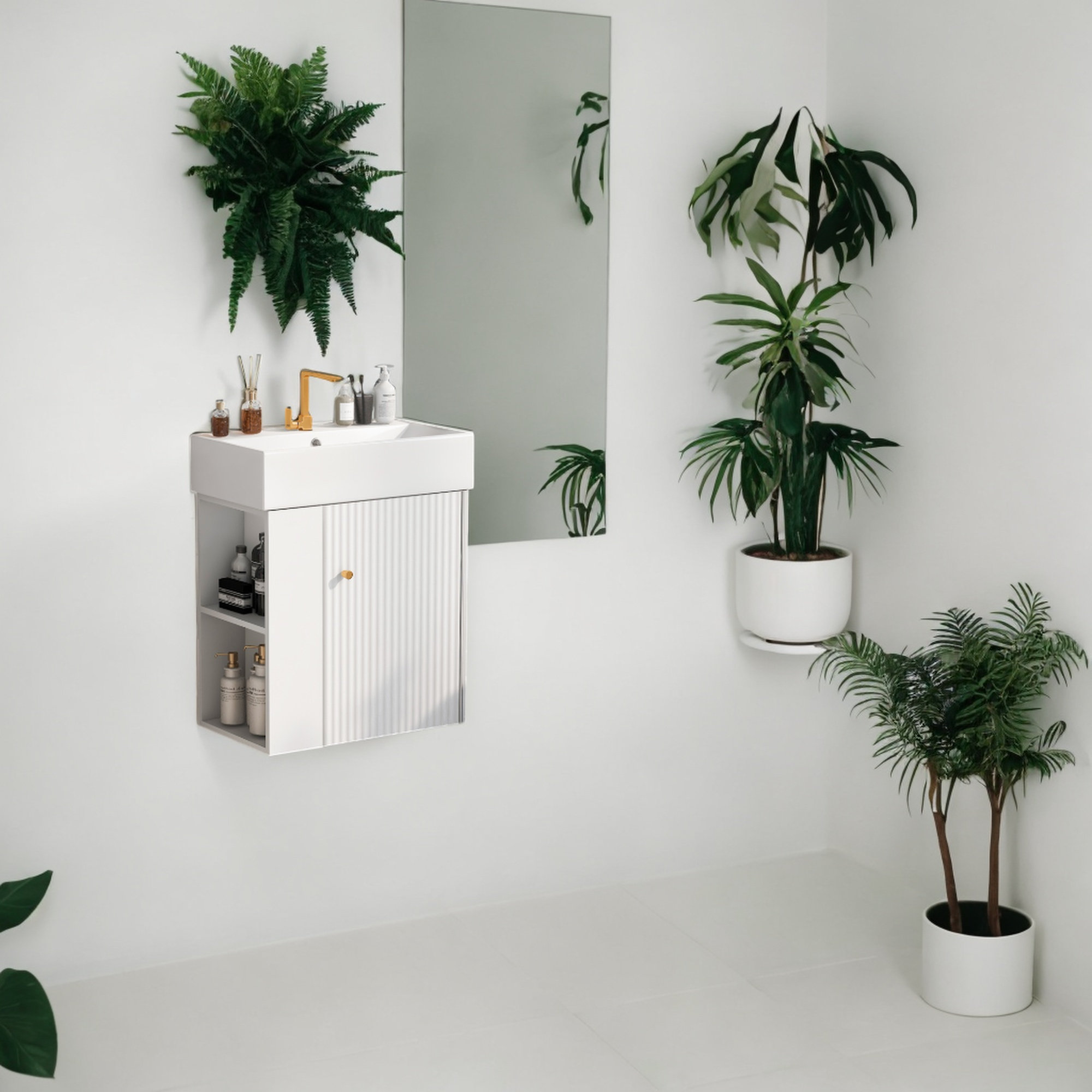 Aches 21.6 Inch Modern Floating Bathroom Vanity With Ceramic Basin ...