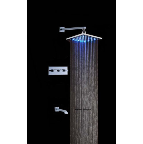 Juno Showers Juno Wall Mount Square LED Shower Head with Diverter ...