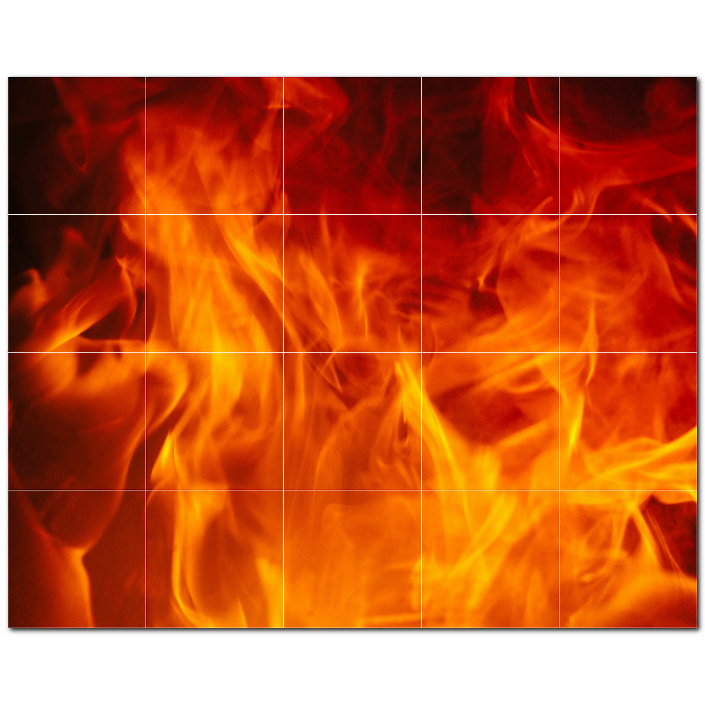 Picture-Tiles.com 32" x 48" Ceramic Fire Photo Decorative Mural Tile ...