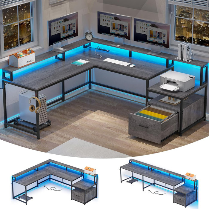 Latitude Run® L-Shaped Computer Desk & Reviews | Wayfair